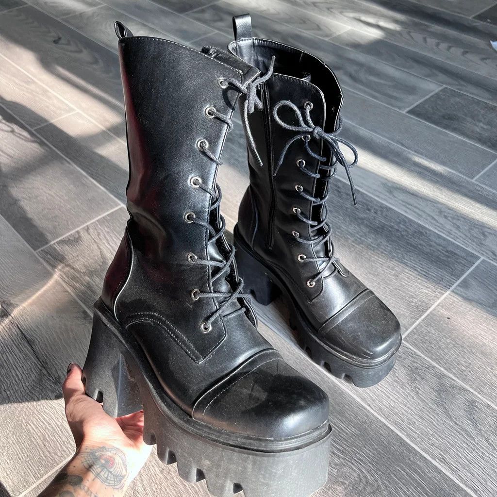 Shein Gothic platform combat boots | Grailed