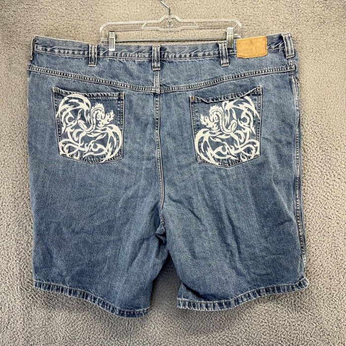 Vintage Vintage Jean Shorts Mens 52 Blue Denim Dragons Baggy Y2k Grailed