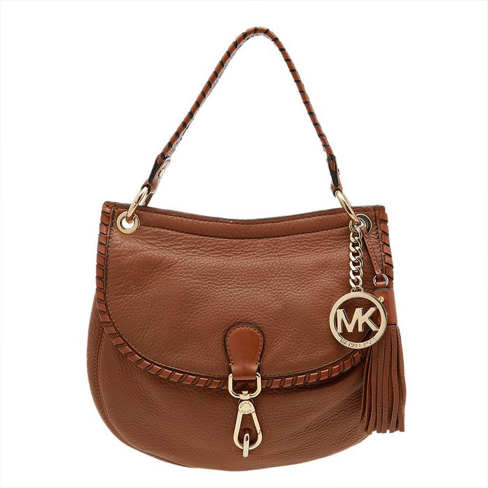 Michael Kors MICHAEL MICHAEL KORS Brown Leather Tassel Braided Flap Top Handle Bag | Grailed