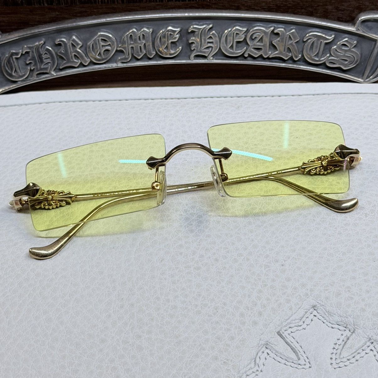 Chrome Hearts Chrome Hearts SOLID GOLD Hellz Bellz Sunglasses | Grailed
