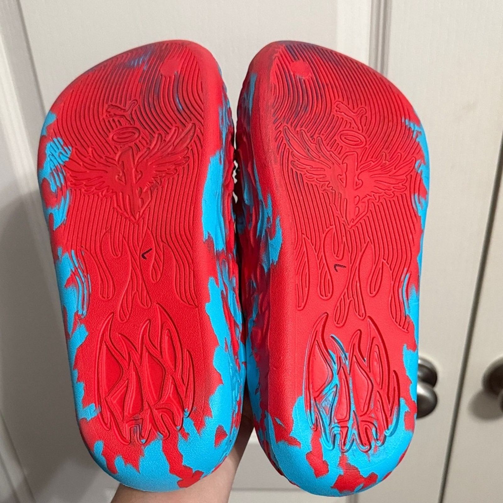 Puma Puma x LaMelo Ball MB.04 Red Blue Slides Slip On Clog | Grailed