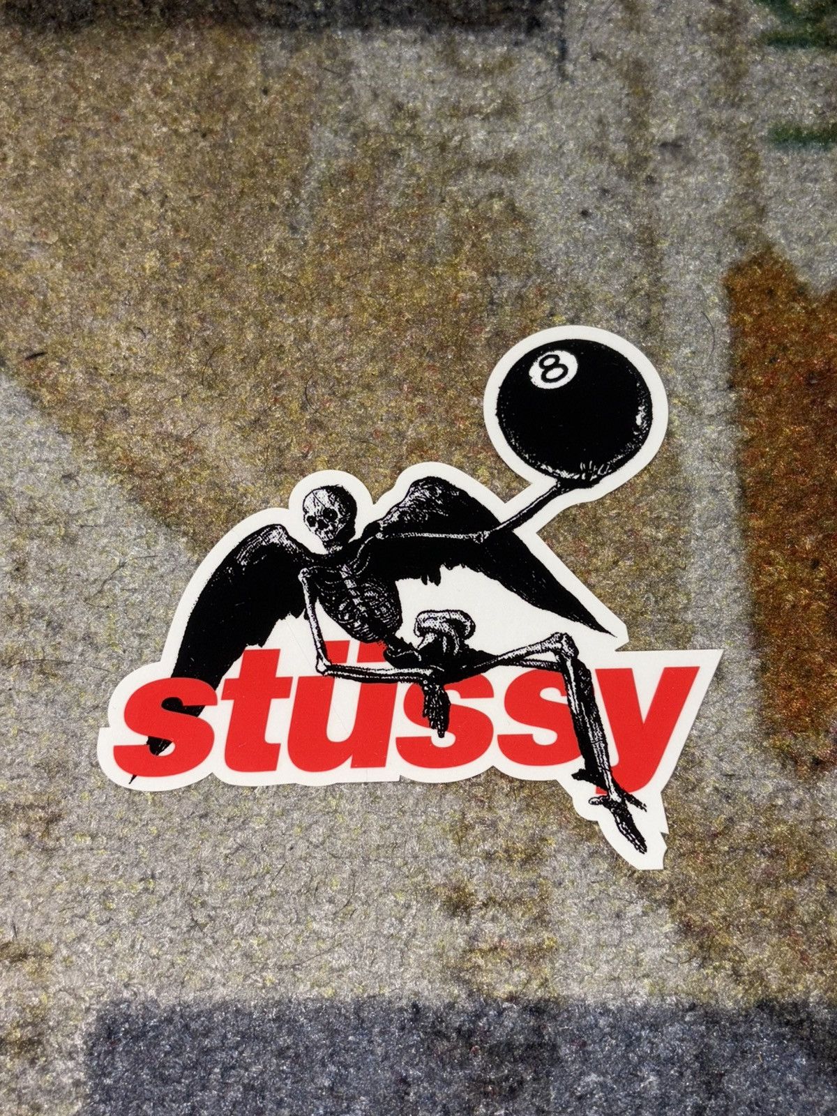 Stussy Stussy Flying Skeleton Logo Sticker | Grailed