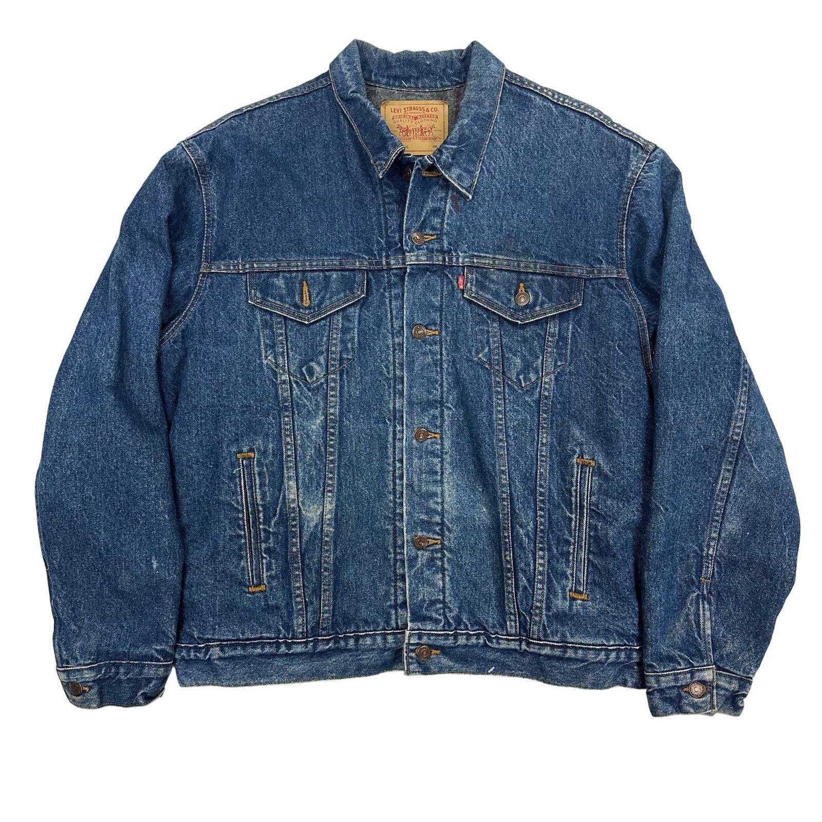 Levi's Vintage 80s Levis denim trucker jacket blanket lined (48L) | Grailed