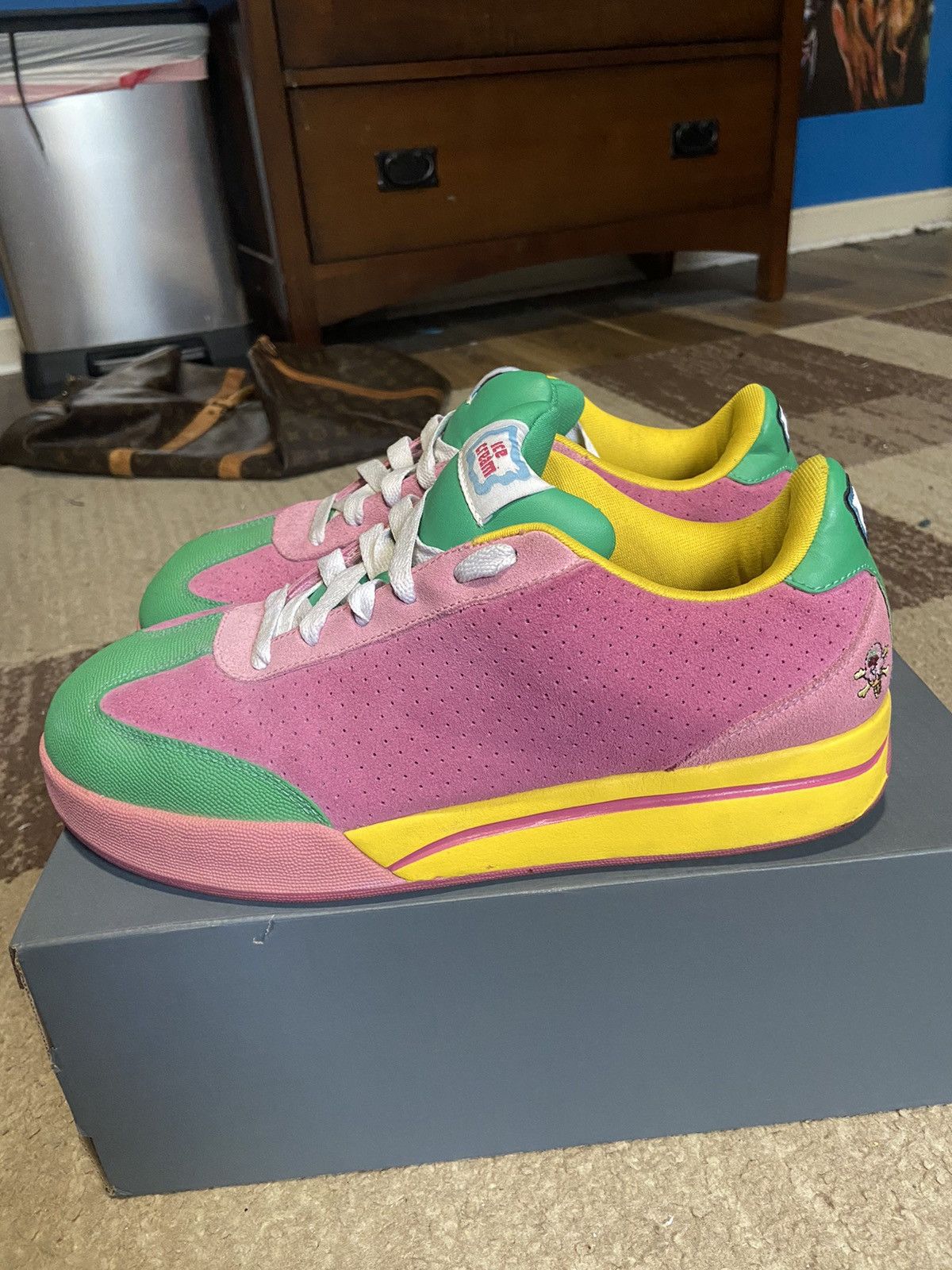 Billionaire Boys Club × Pharrell BBC Ice Cream Boardflip pink/green | Grailed