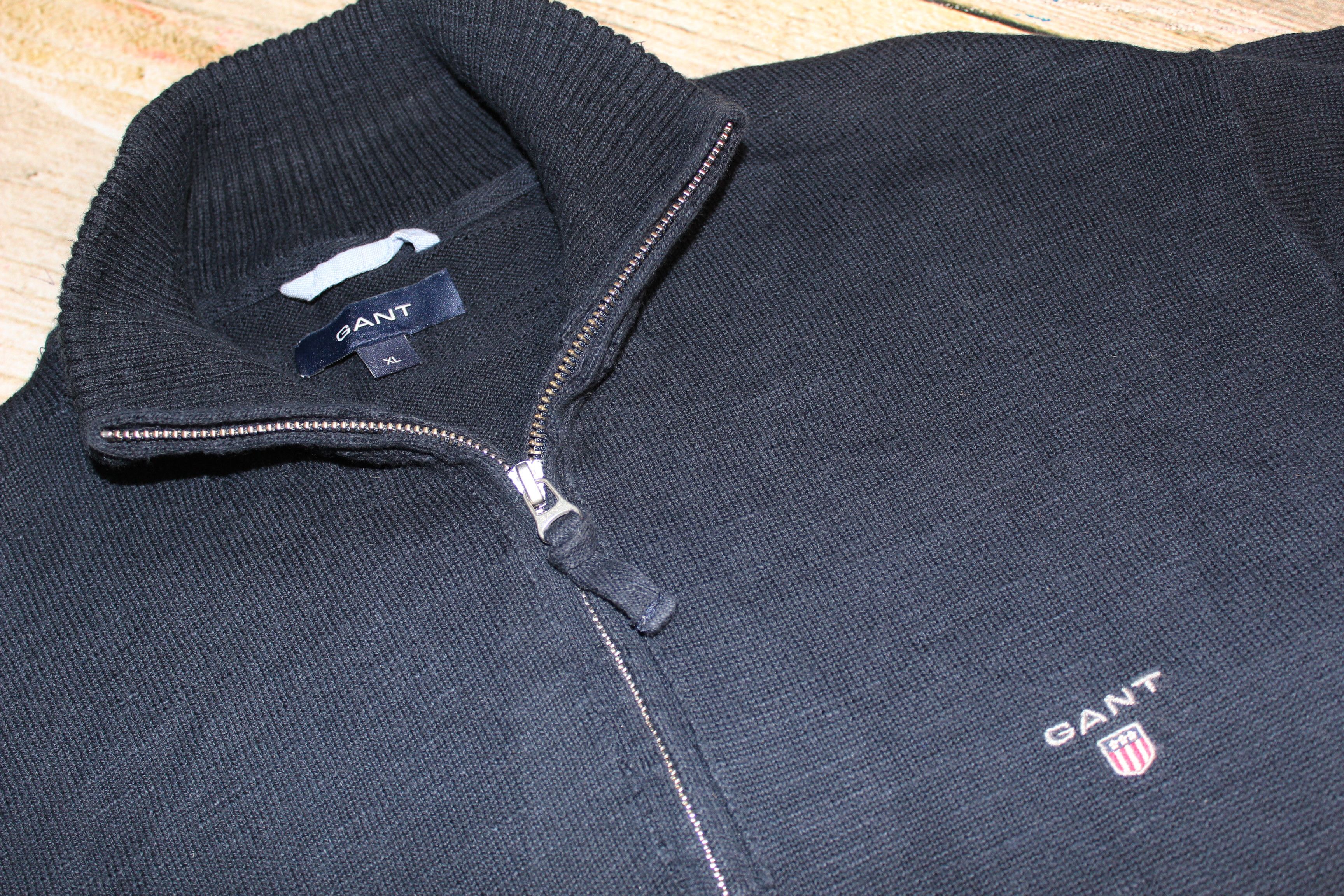 Gant × Sportswear Men's GANT Zip Neck Blue Jumper Cardigan Size XL ...