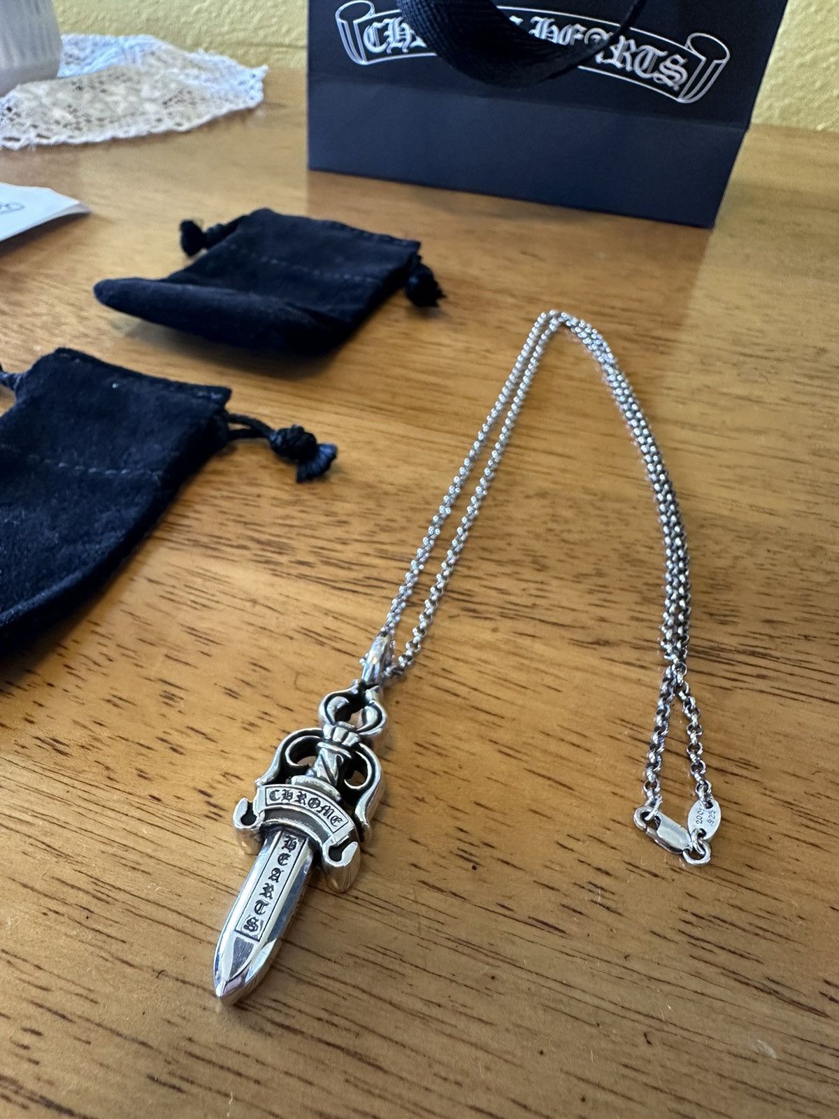 Chrome Hearts Chrome Hearts Double Dagger Pendant and Roll Chain | Grailed