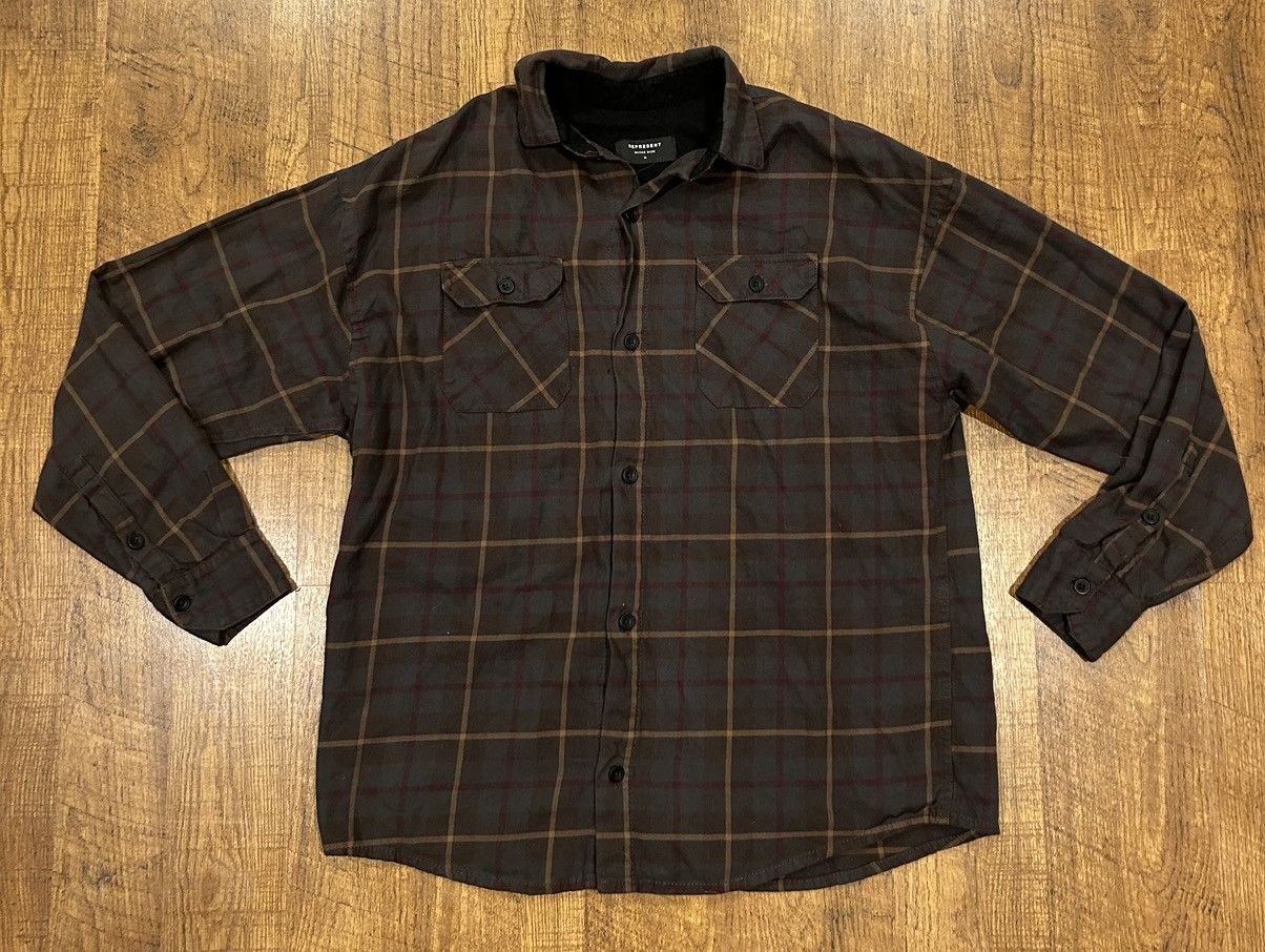 Represent Clo. Represent XL Cotton Streetwear Plaid Flannel Shirt Brown ...