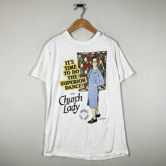 Streetwear Vintage 90s SNL Church Lady Big Print Graphic Tee | Grailed