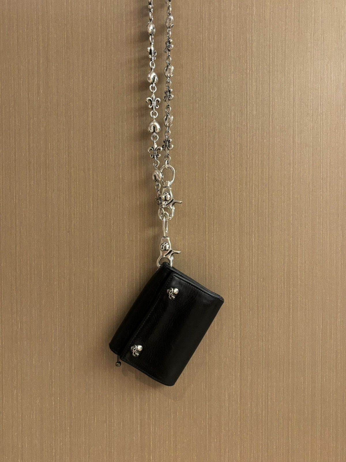 Chrome Hearts Chrome hearts trifold wallet with heart buttons | Grailed