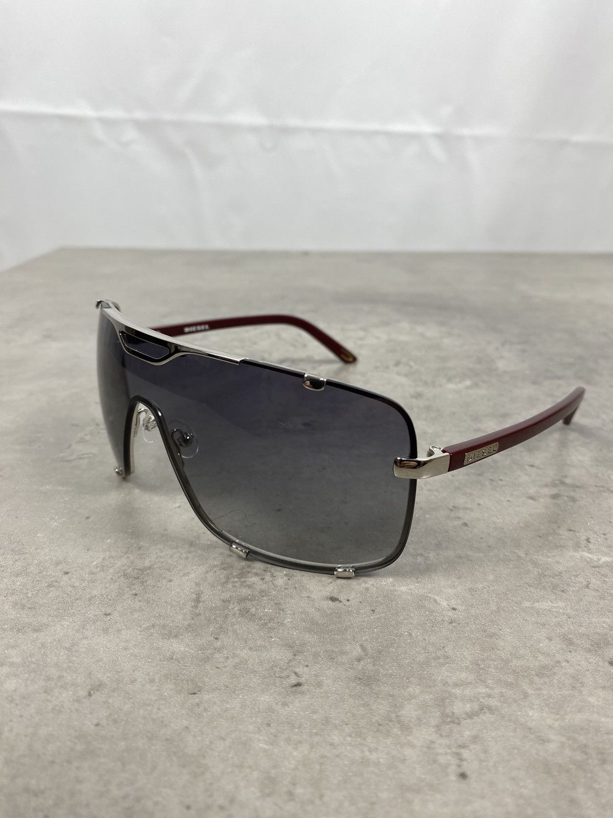 Diesel × Vintage Vintage Diesel Mask Wrap Around Sunglasses Metal Black ...