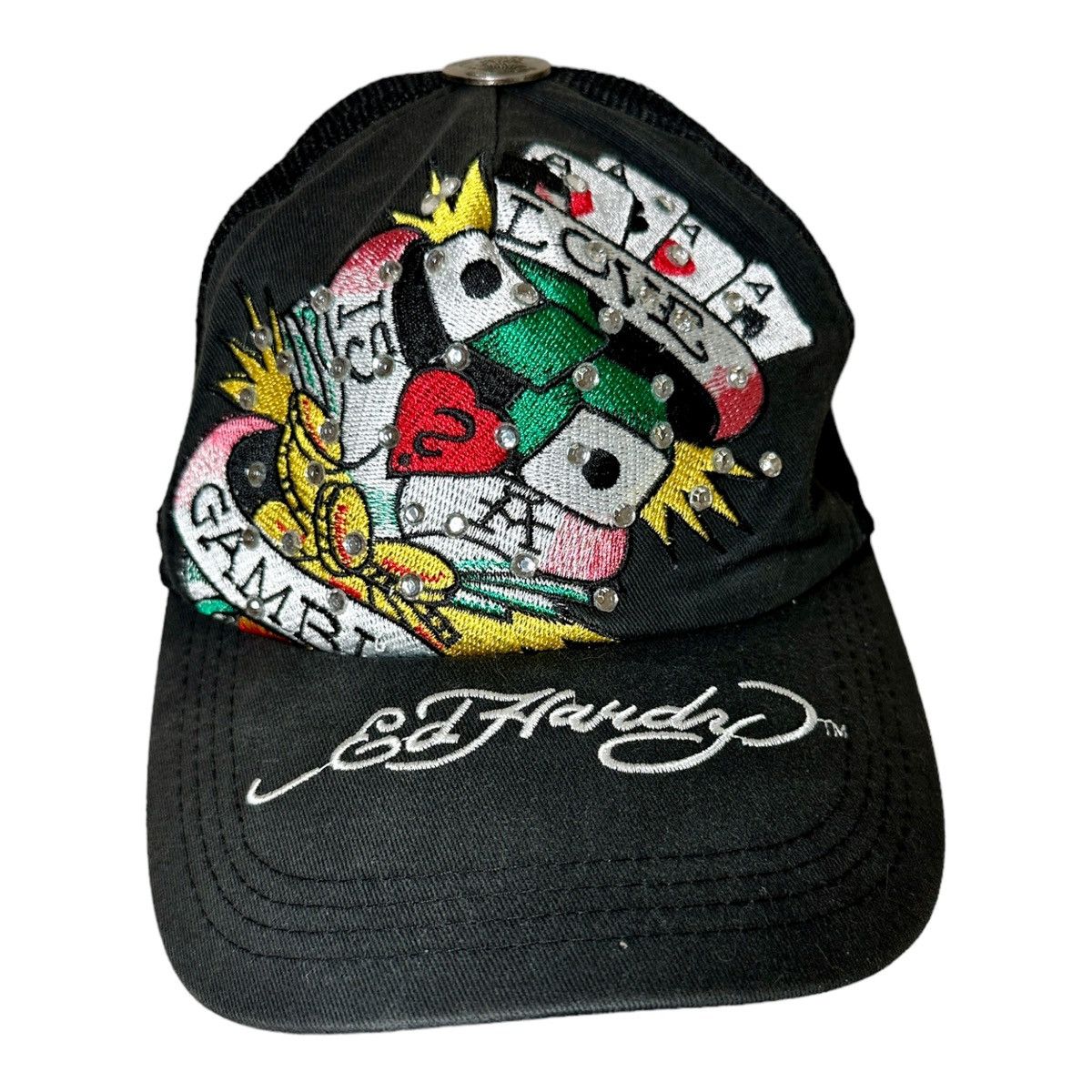 Ed Hardy Don Ed Hardy Love Is A Gamble Adjustable Snapback Trucker ...