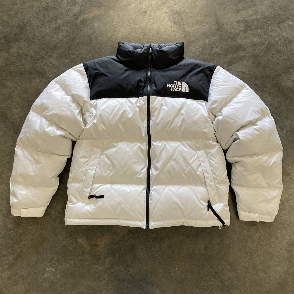 The North Face White and Black North Face Puffer Retro Nuptse 700 ...