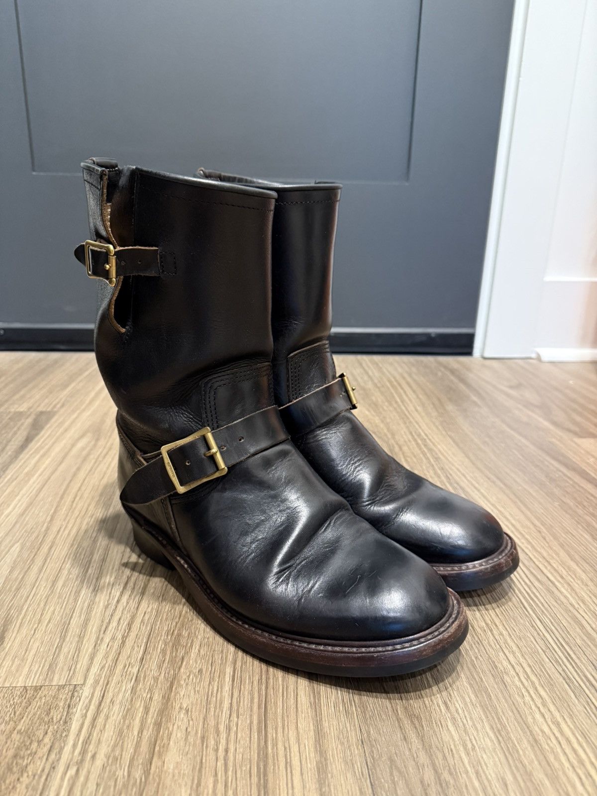 Self Edge X Flat Head FLAT HEAD GOODYEAR WELTED ENGINEER BOOTS - BLACK ...