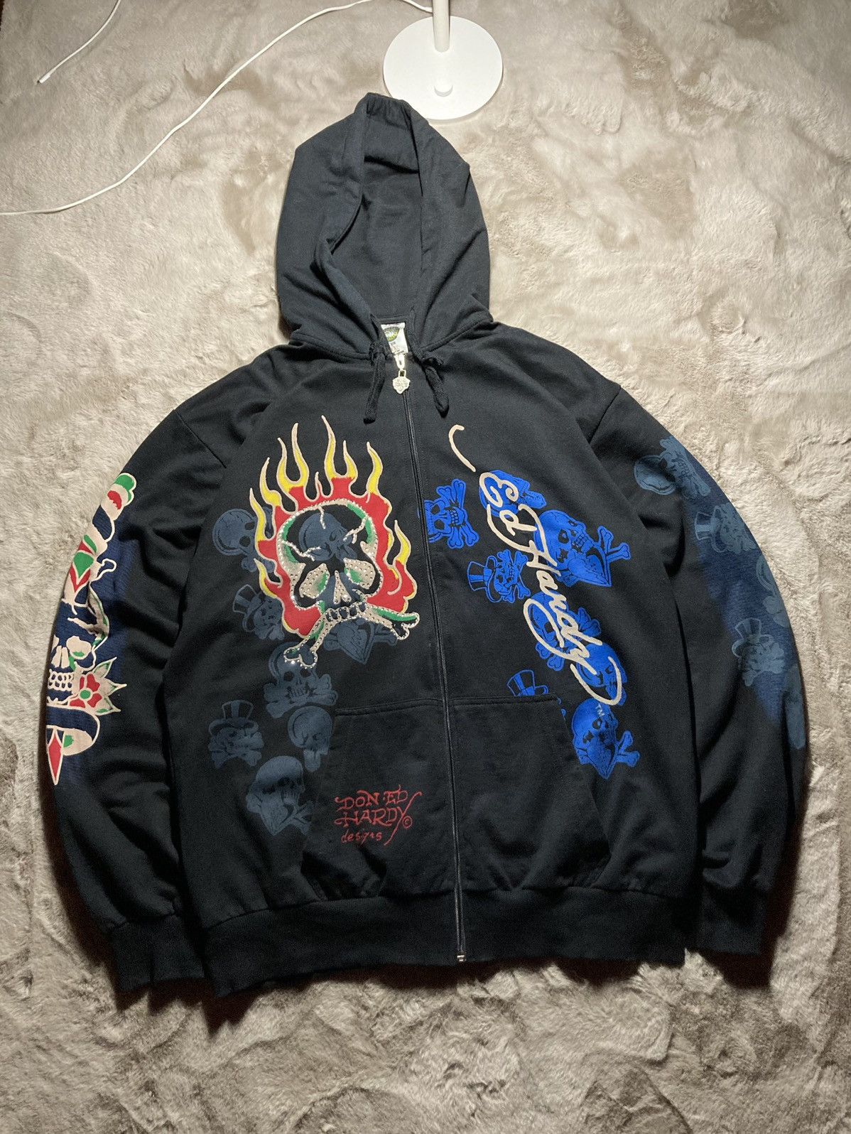 Christian Audigier × Ed Hardy × Vintage ⛩️Ed Hardy skull skeleton over ...