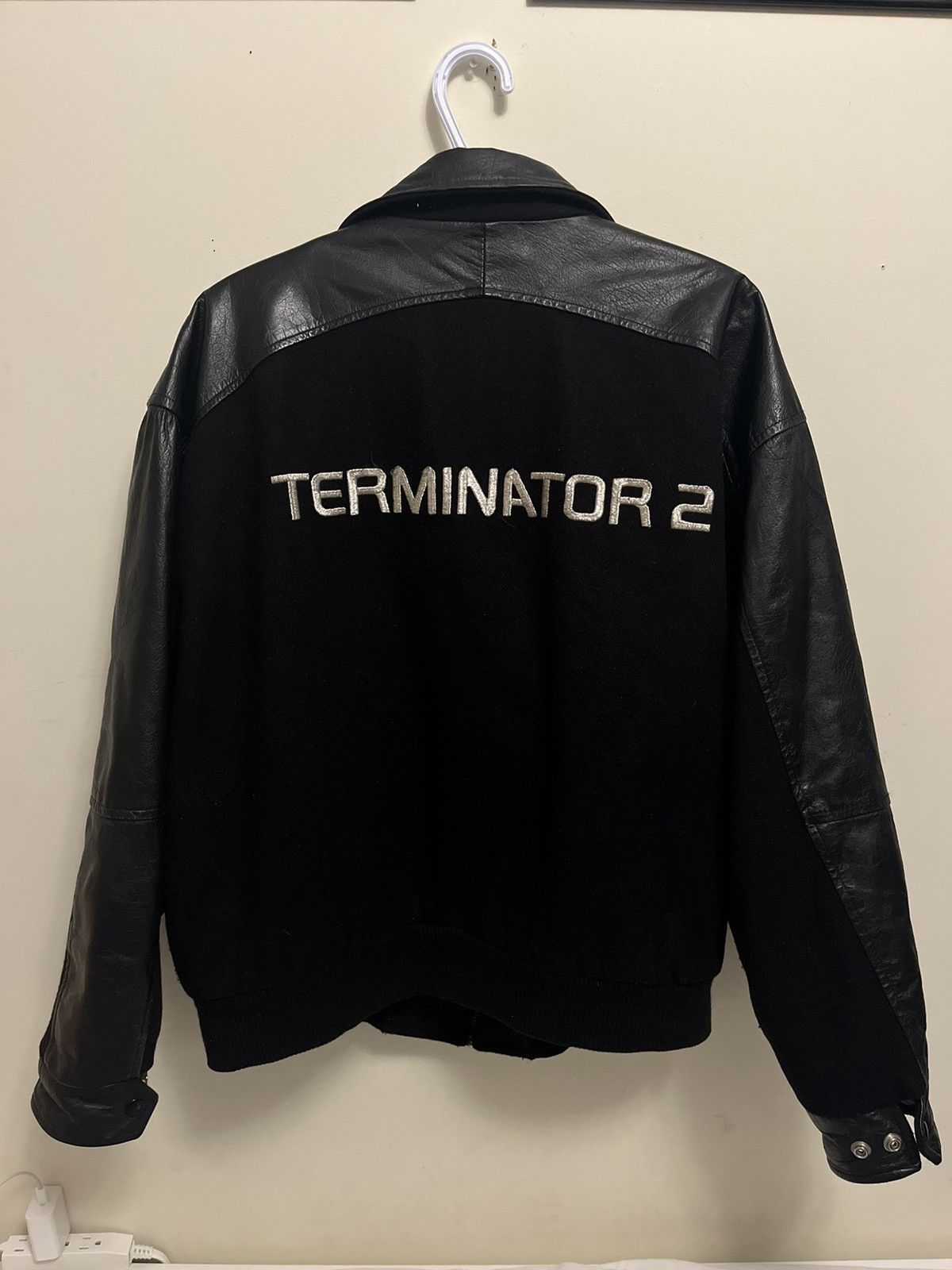 Movie × Vintage 1991 Terminator 2 Movie Promo Varsity Leather Jacket ...