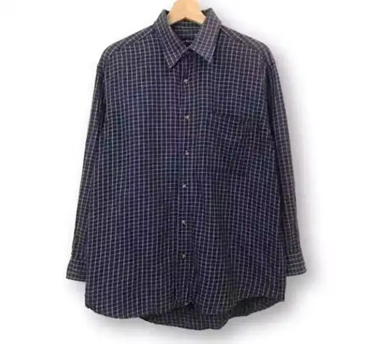 Flannel × Japanese Brand × Streetwear Aqua Blues Plaid Tartan Flannel ...