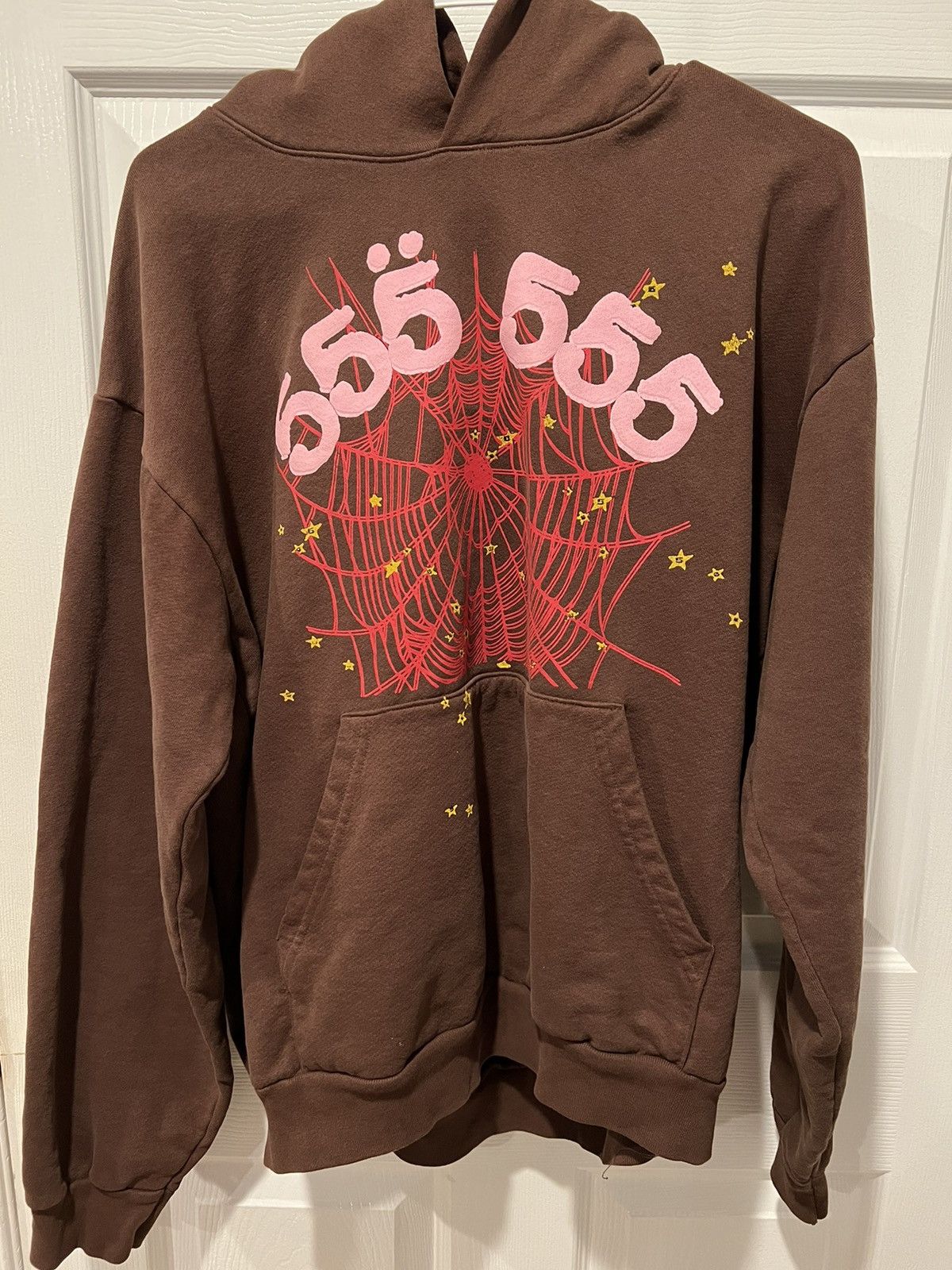 Spider Worldwide × Young Thug Brown Sp5der Angel Number Hoodie 555 ...
