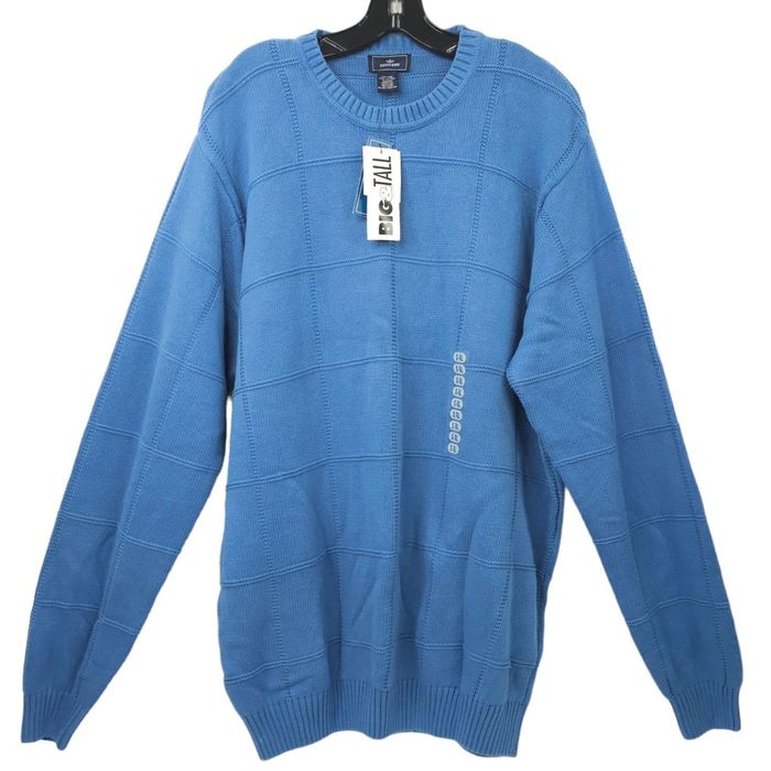 Dockers Dockers Windowpane Crewneck Sweater Mens XL Tall Cotton Blue ...