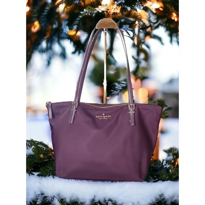 Kate Spade Kate Spade Watson Lane Maya Nylon Tote Plum Gold Hardware ...
