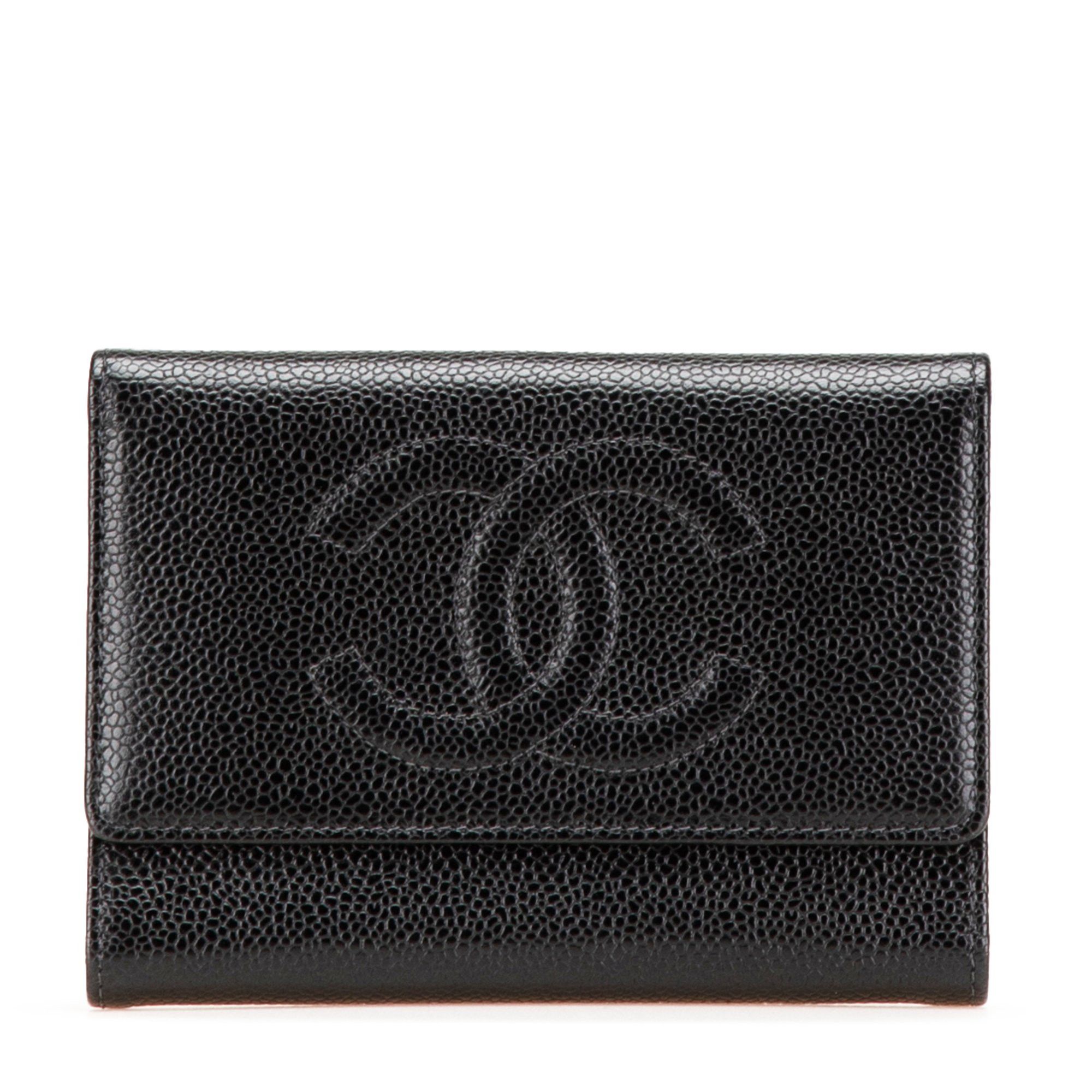 Chanel CHANEL Coco Mark Tri-fold Wallet in Black Caviar Leather for ...