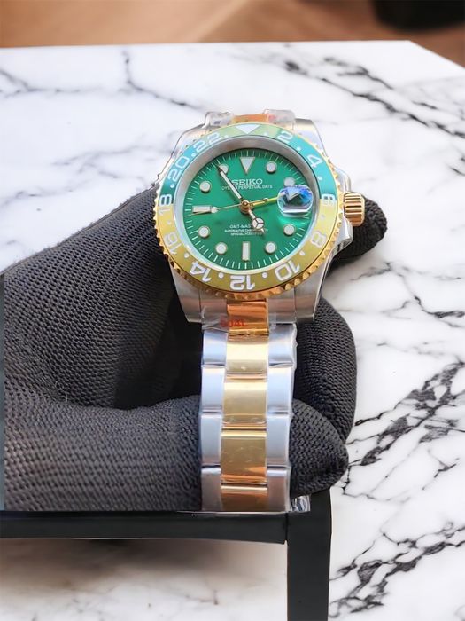 Seiko Seiko Mod GMT-Master Hulk Green Dial 41mm Automatic Watch | Grailed
