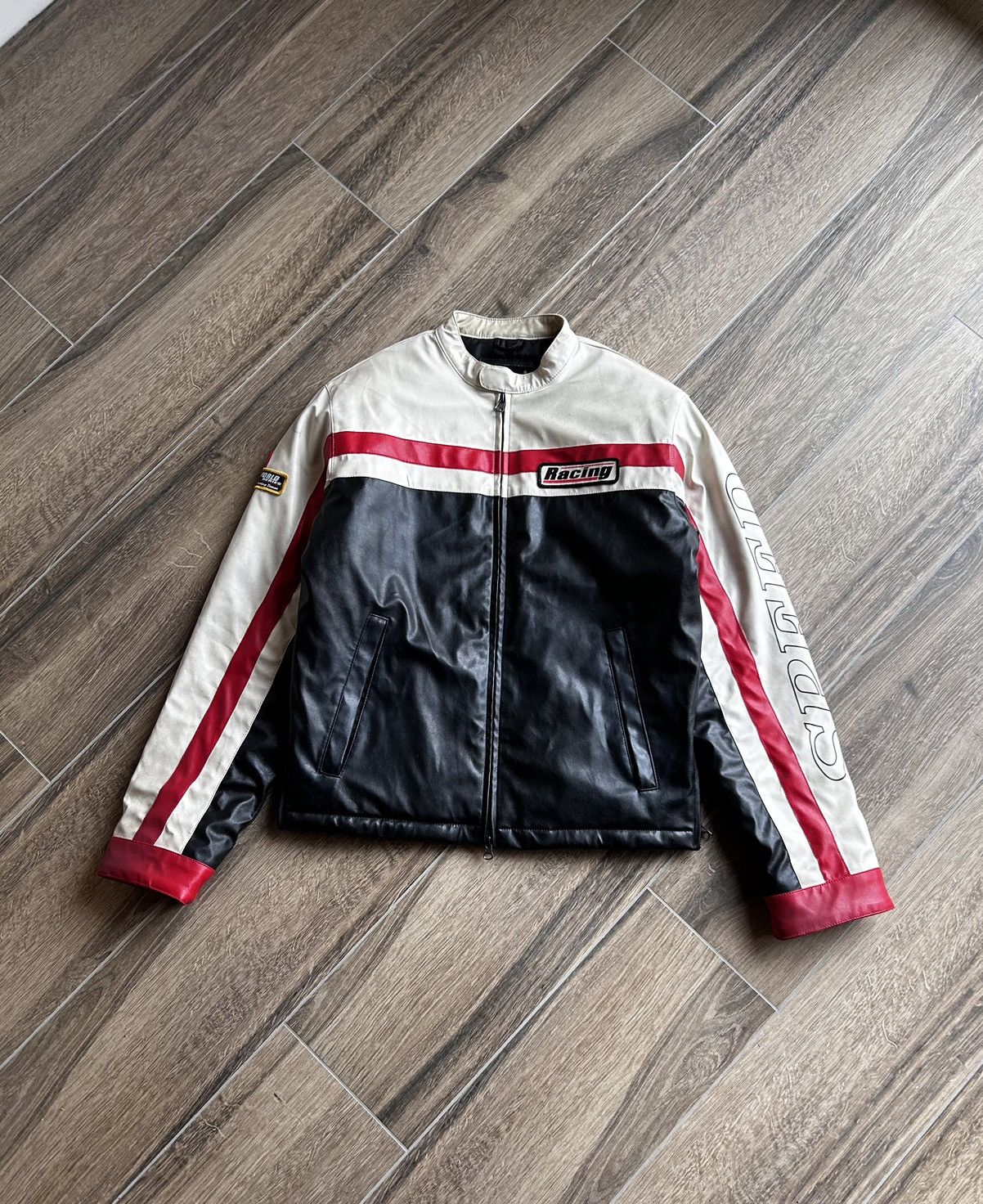 Japanese Brand Smog Eco leather jacket racing y2k | Grailed
