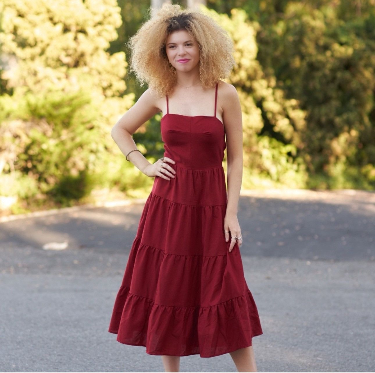 Other Comfy And Ready Sally Spaghetti Dress in Dark Red | Grailed