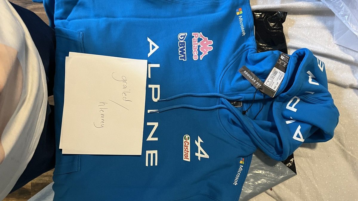 Palace Palace x Kappa Alpine F1 Blue Hoodie | Grailed