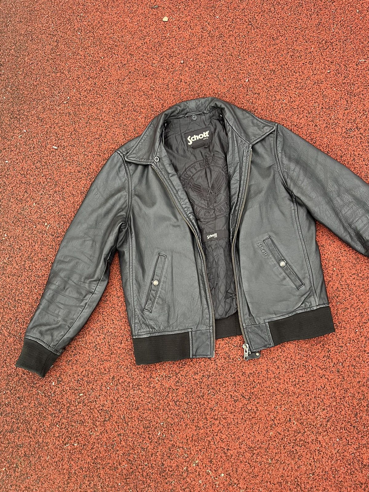 Schott × Vintage Vintage Schott Black Leather Jacket 90s made in USA ...
