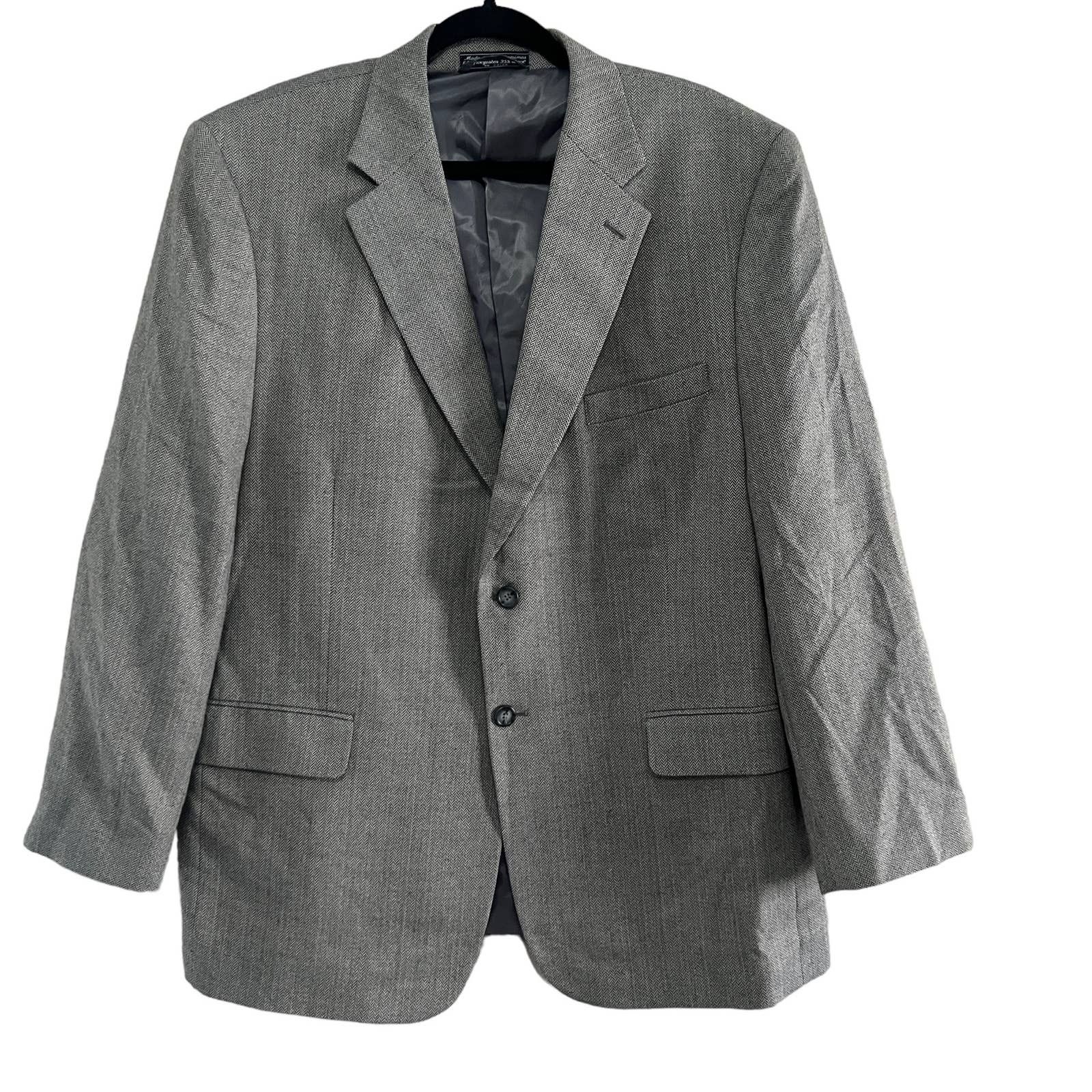Bert Pulitzer Bert Pulitzer Vintage Gray Herringbone 2 Button Blazer ...