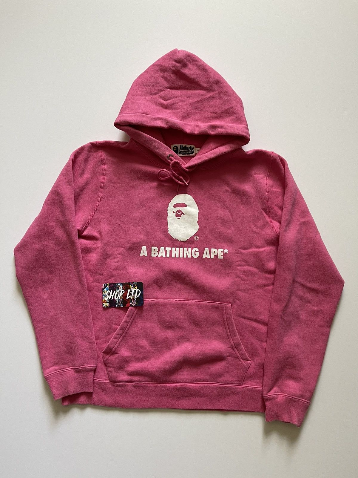 Bape A Bathing Ape Pink College Logo Pullover Hoodie | Grailed