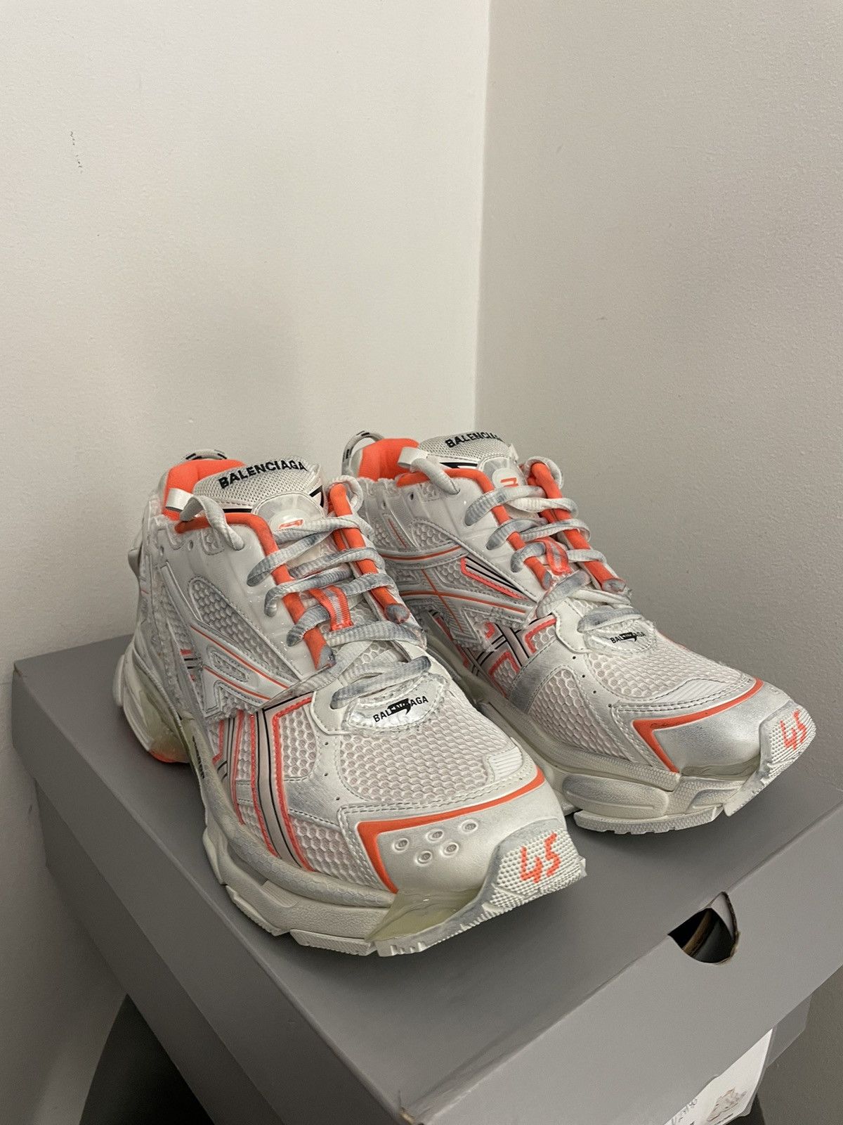 Balenciaga Runner sneakers ‘Eggshell Neon Orange” | Grailed