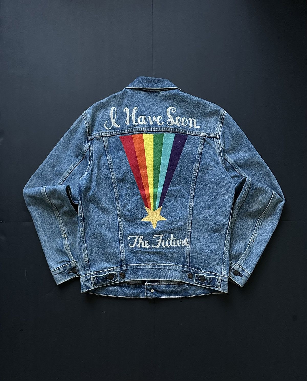 Levi's Levis I Have Seen The Future Pride LGBT Denim Trucker Jacket ...