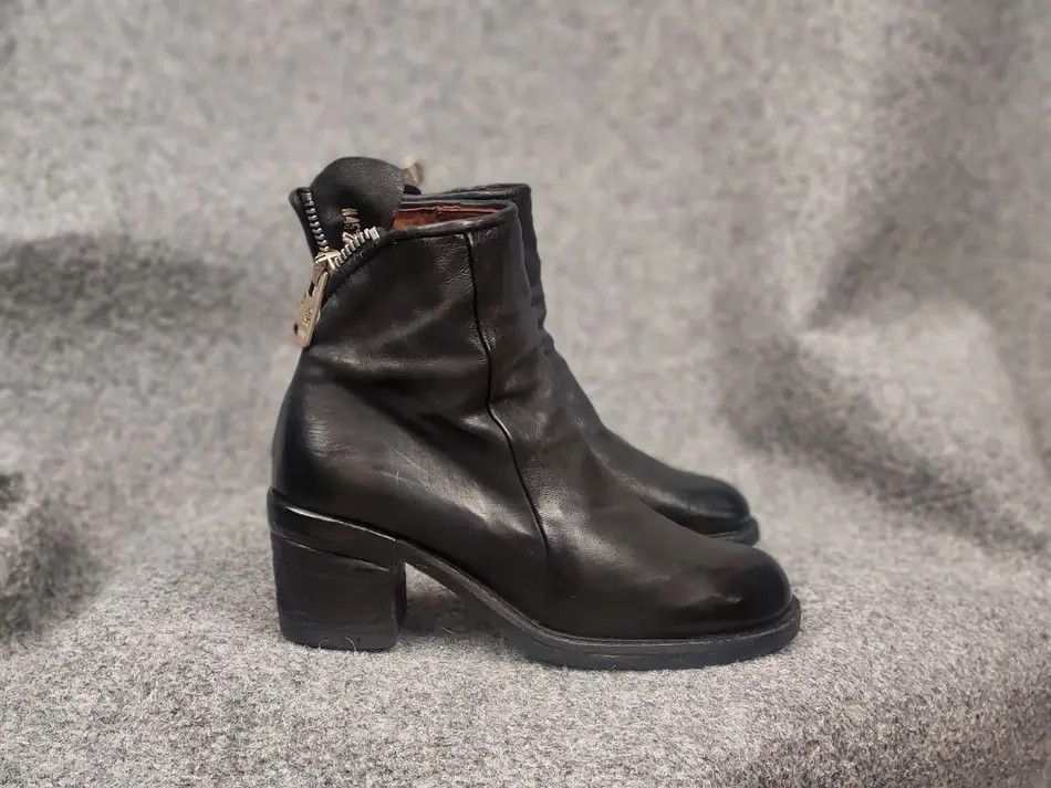 A.S.98 A.S.98 Design Jase Ankle Zip Leather asymmetric Zip Boots | Grailed