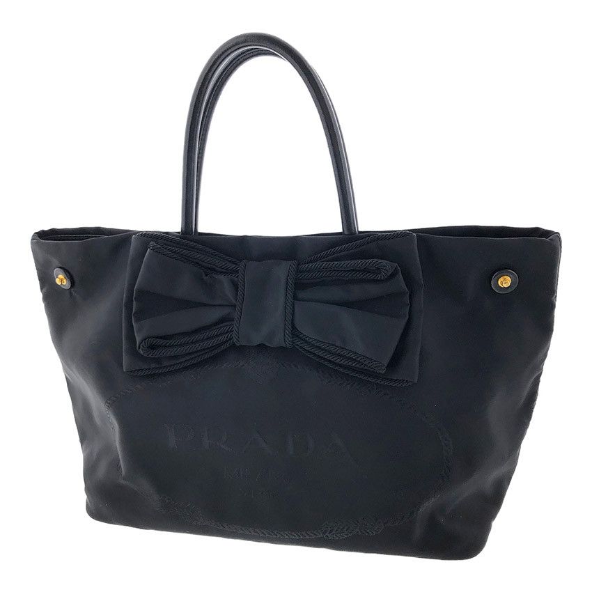 Prada Prada Nylon Leather Tote Bag Ribbon 2way Black Grailed
