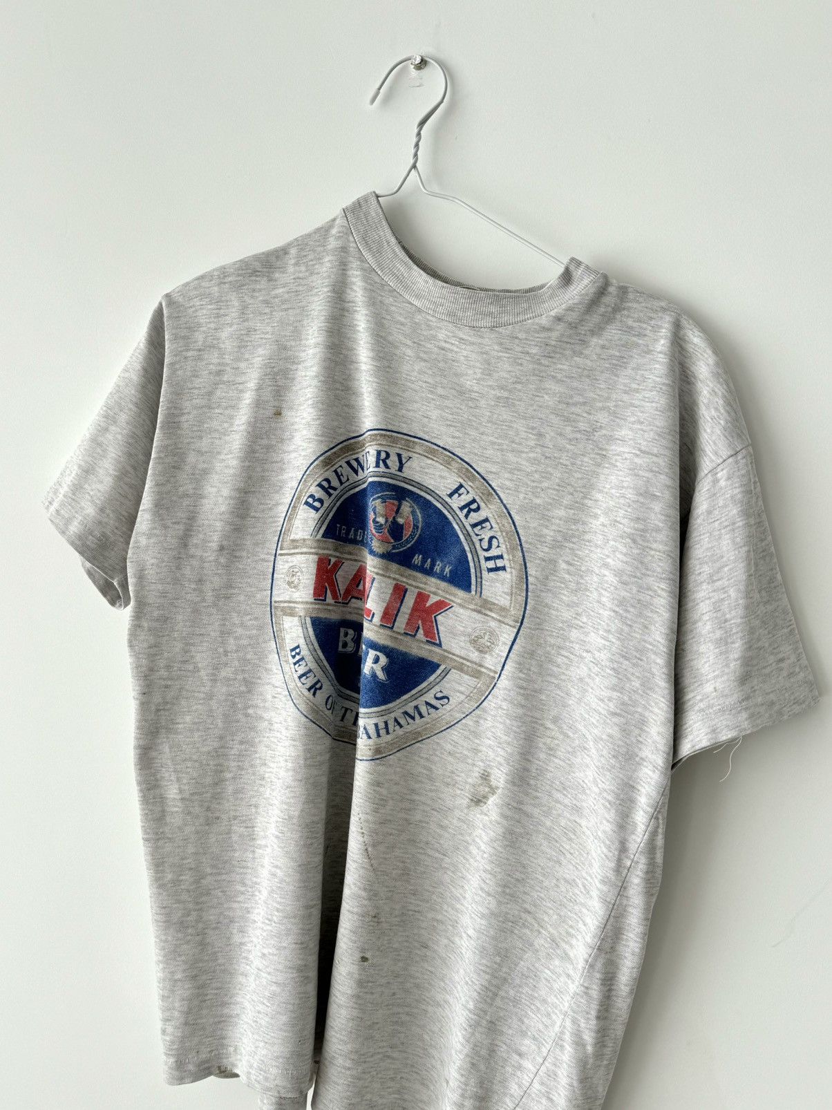 Vintage Vintage 90s Kalik Beer Faded Painted T-Shirt | Grailed