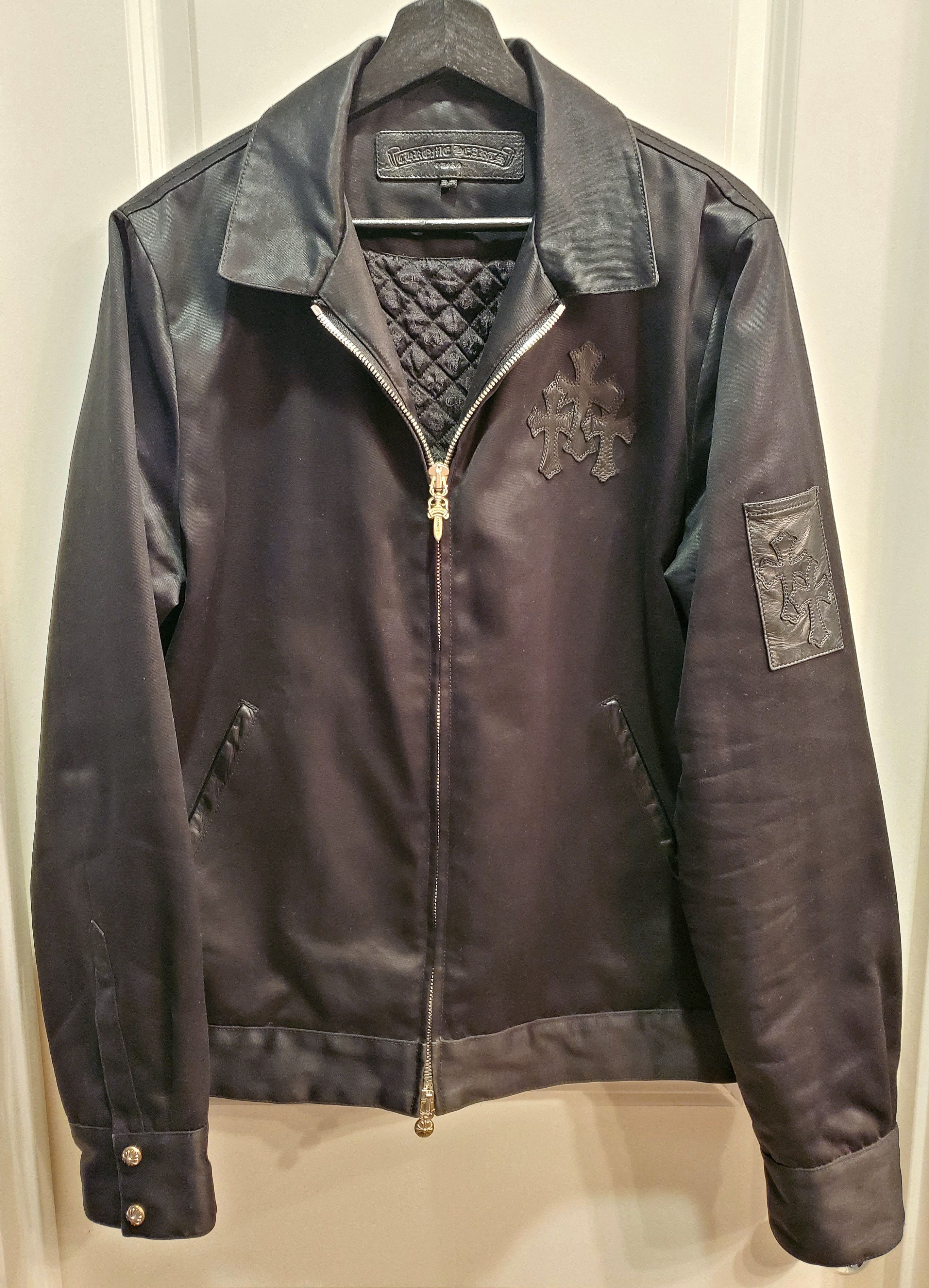 Chrome Hearts Chrome Hearts Cotton Twill x Leather Jacket w Gothic ...