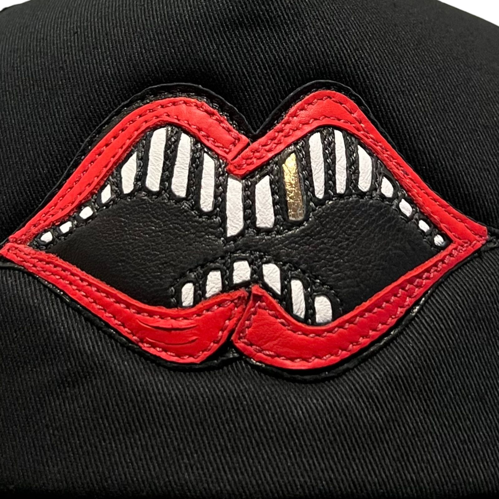 Chrome Hearts Chrome Hearts Matty Boy Leather Chomper Lips Trucker Hat ...