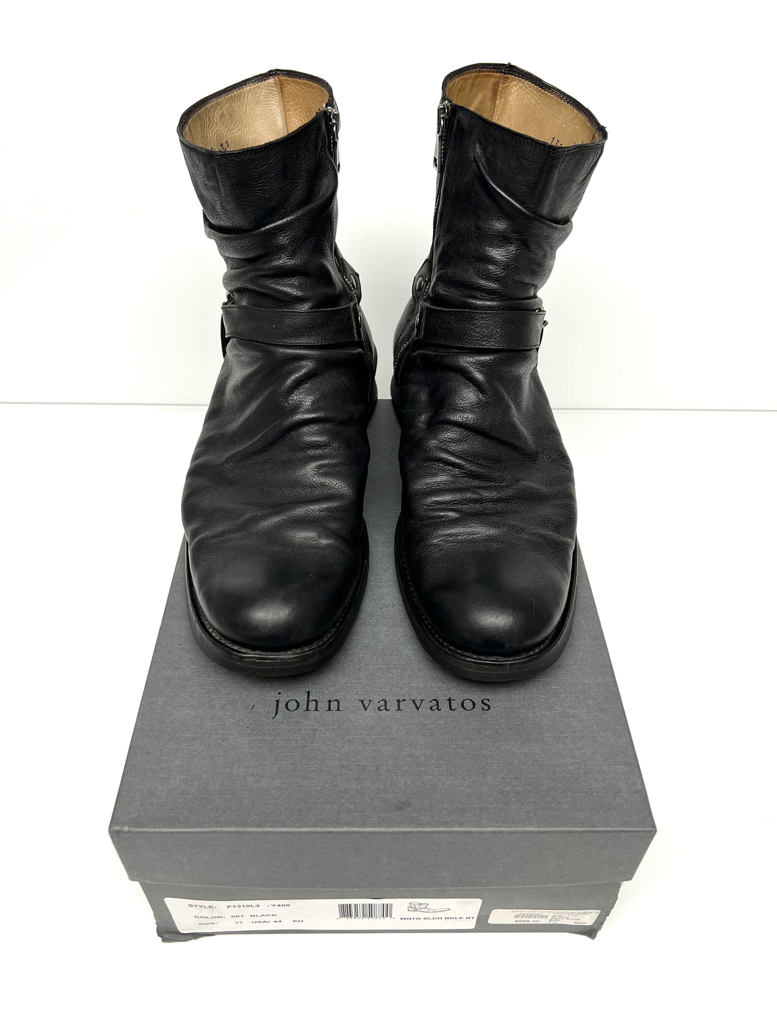 John Varvatos JHON VARVATOS MENS,LEATHER SLOUCH, BOOTS W/ BUCKLE ...