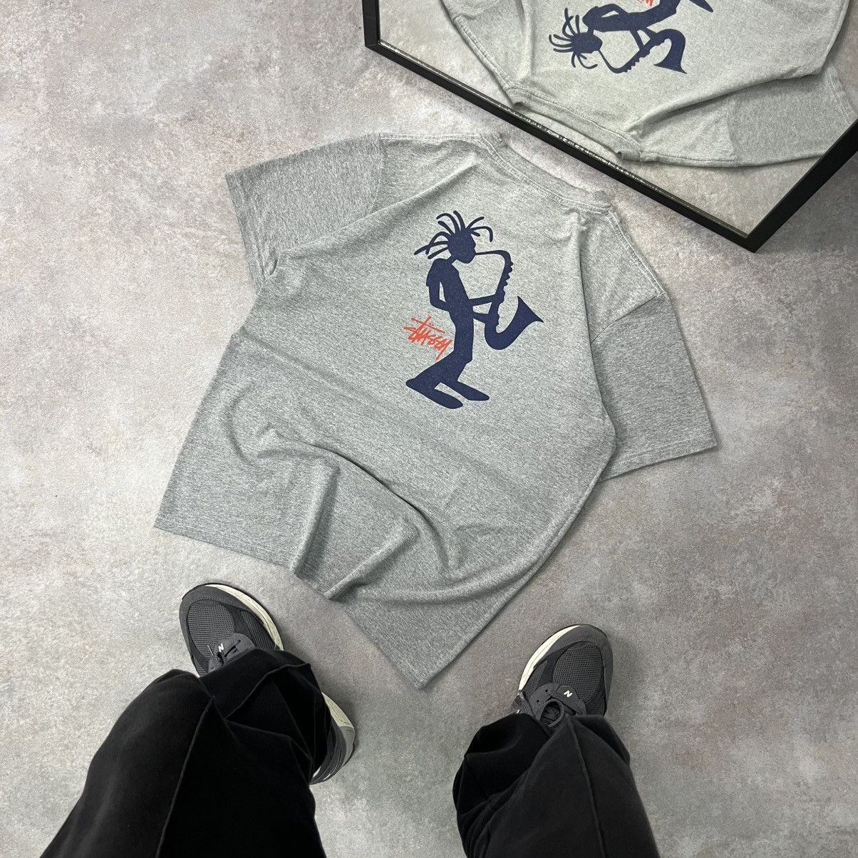 Streetwear × Stussy × Vintage Vintage 90's Stussy Jazz Man Faded Rasta ...