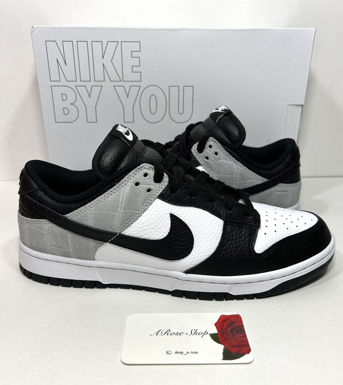 Nike × Streetwear Nike Dunk Low Croc Suede Shadow Inspired Shoes Size ...