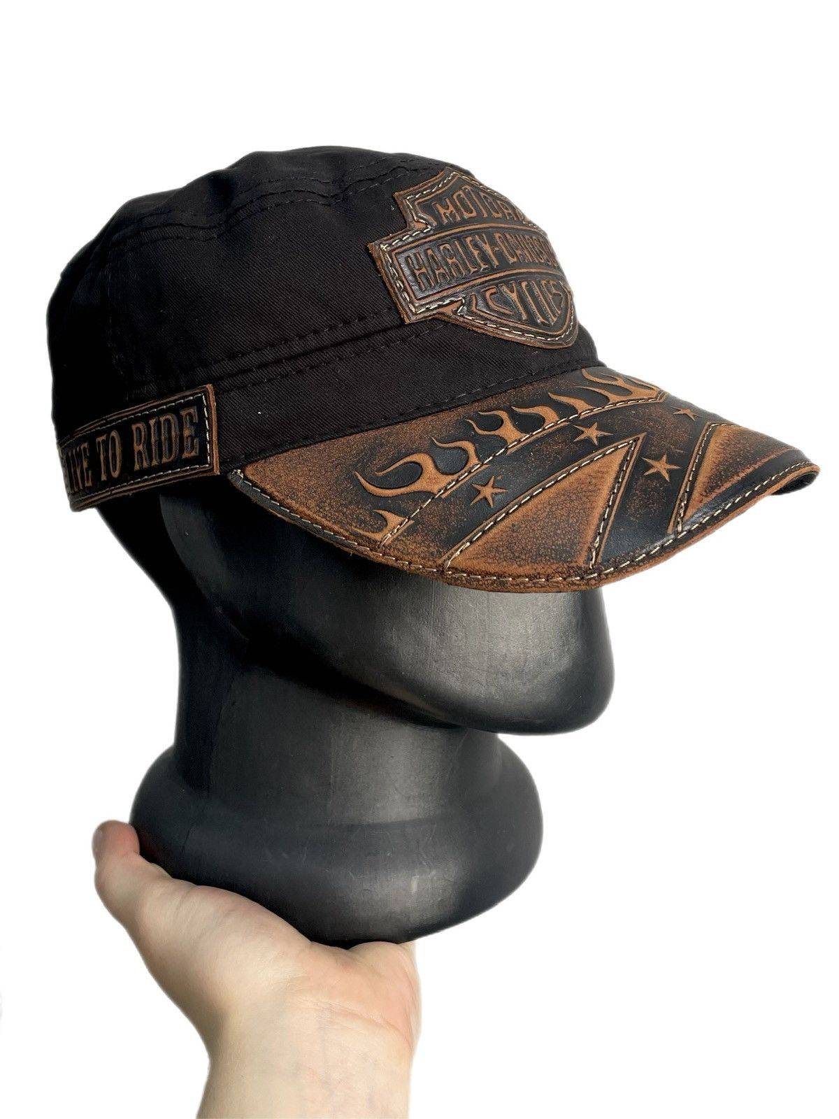 Harley Davidson Harley Davidson cross flame cap gothic moto y2k style ...