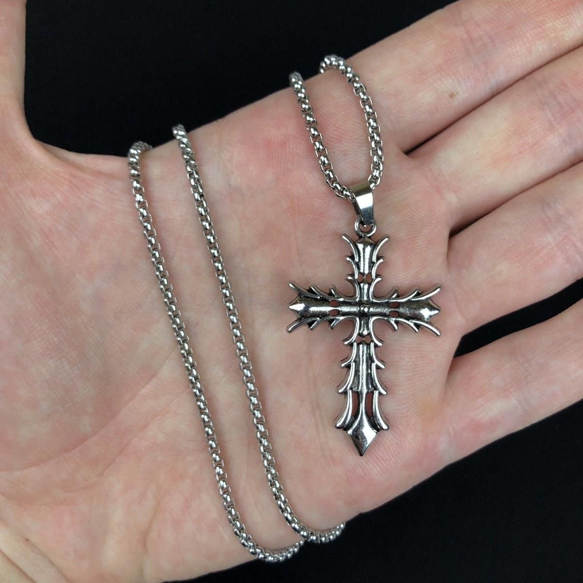 Jewelry × Streetwear Vamp Cross Necklace Punk Opium Chain | Grailed