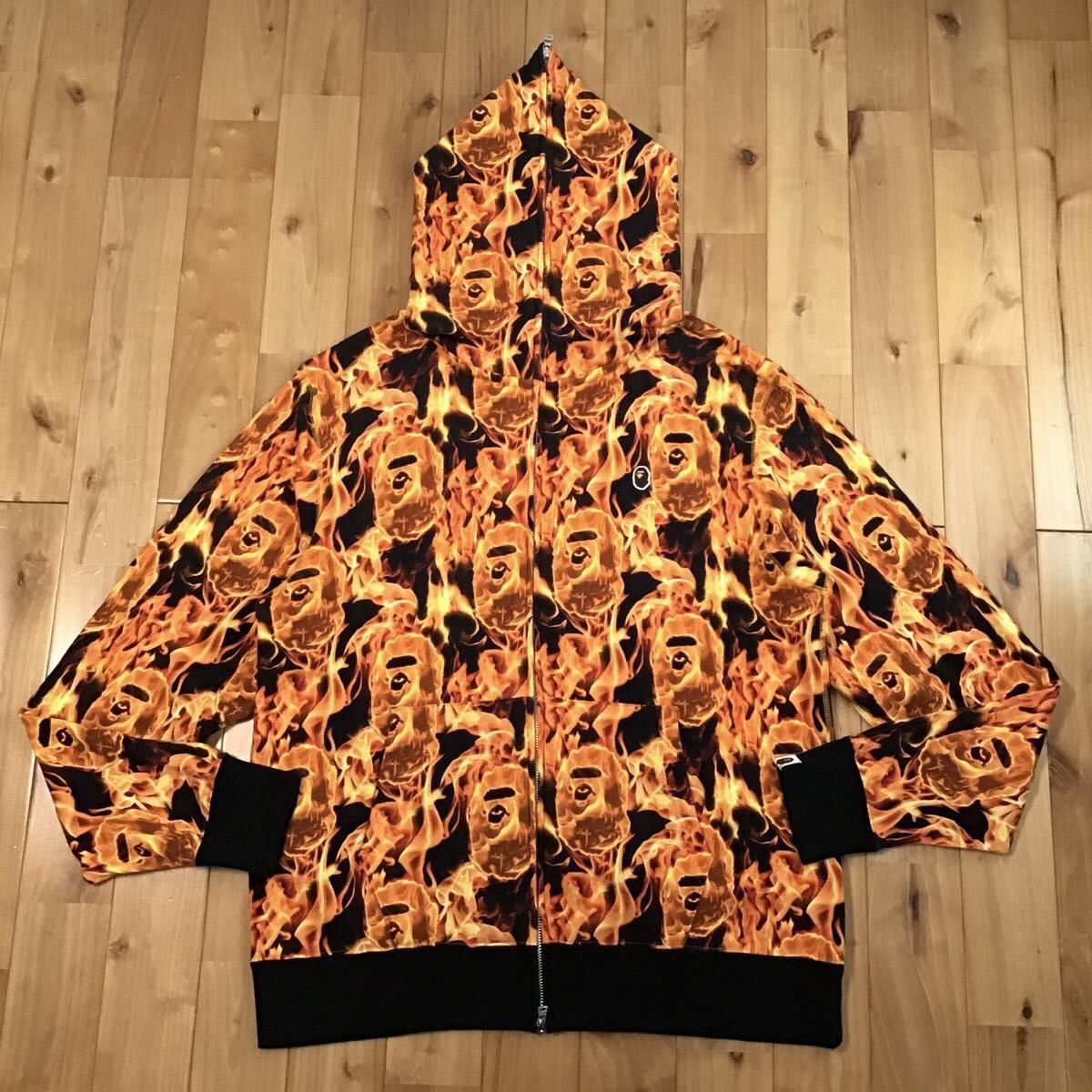 Bape BAPE FLAME full zip hoodie a bathing ape fire | Grailed