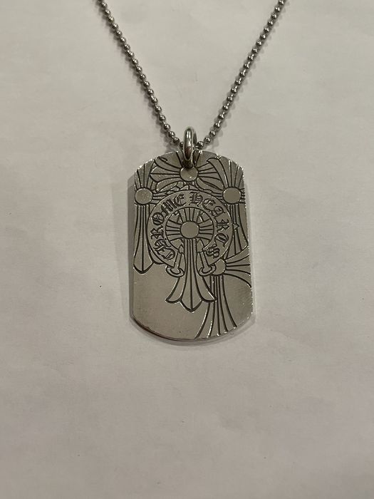 Chrome Hearts Chrome Hearts God Bless Cemetery Dog Tag Ball Chain ...