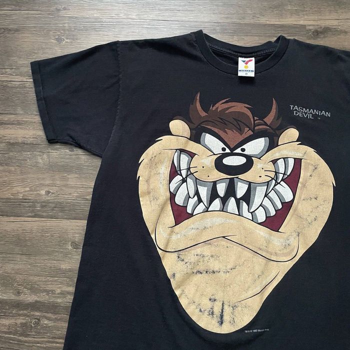 Vintage Vintage 1993 Taz The Tasmanian Devil Big Face T-Shirt XL | Grailed