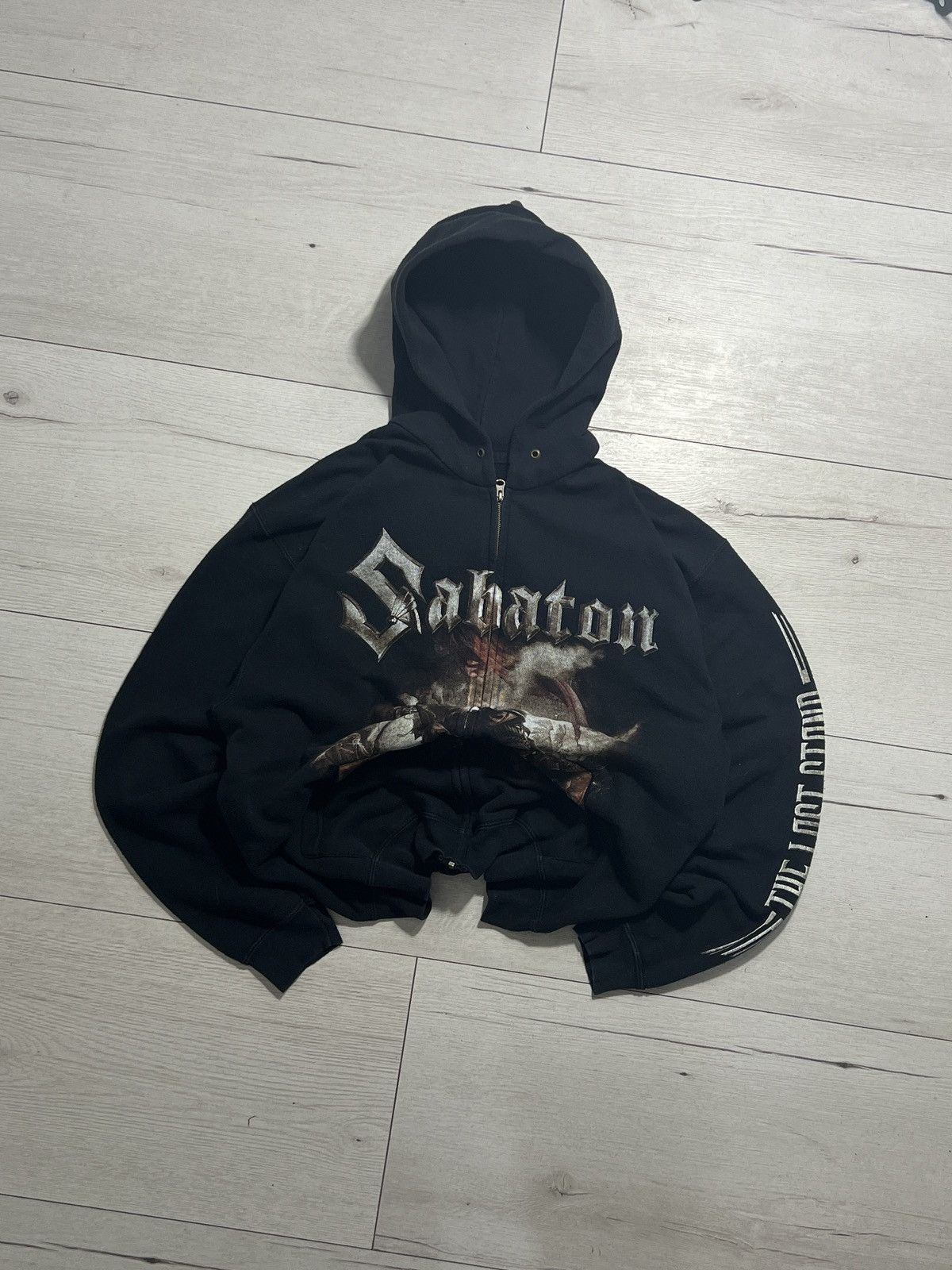 Avant Garde Y2K Sabaton Logo Zip Up Hoodie Streetwear Rare Game | Grailed