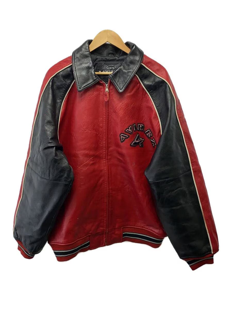 Avirex Avirex Avirex Leather Jacket Blouson Red | Grailed