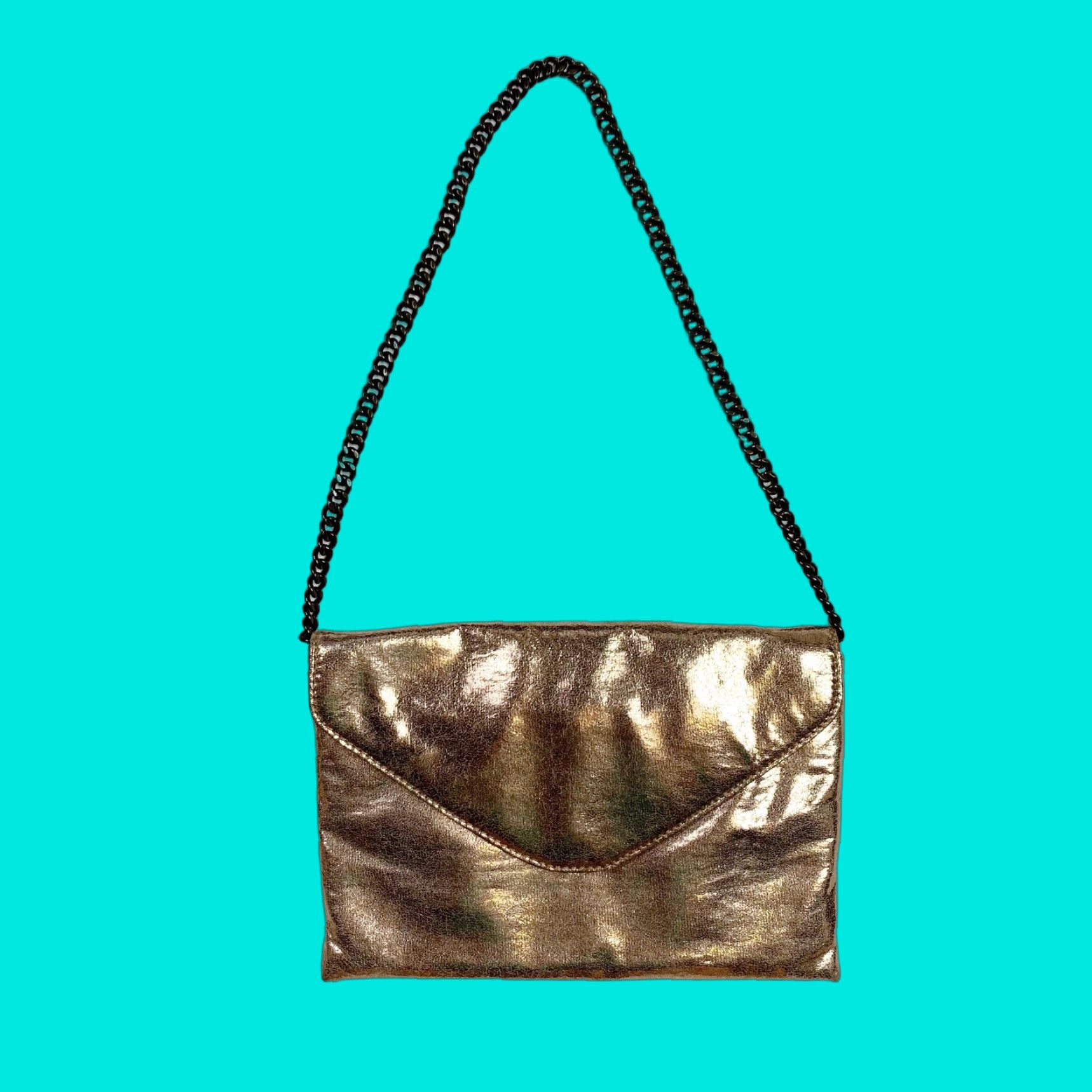 J.Crew J.Crew Rose Gold Metallic Shoulder Bag Clutch Purse Small Women ...
