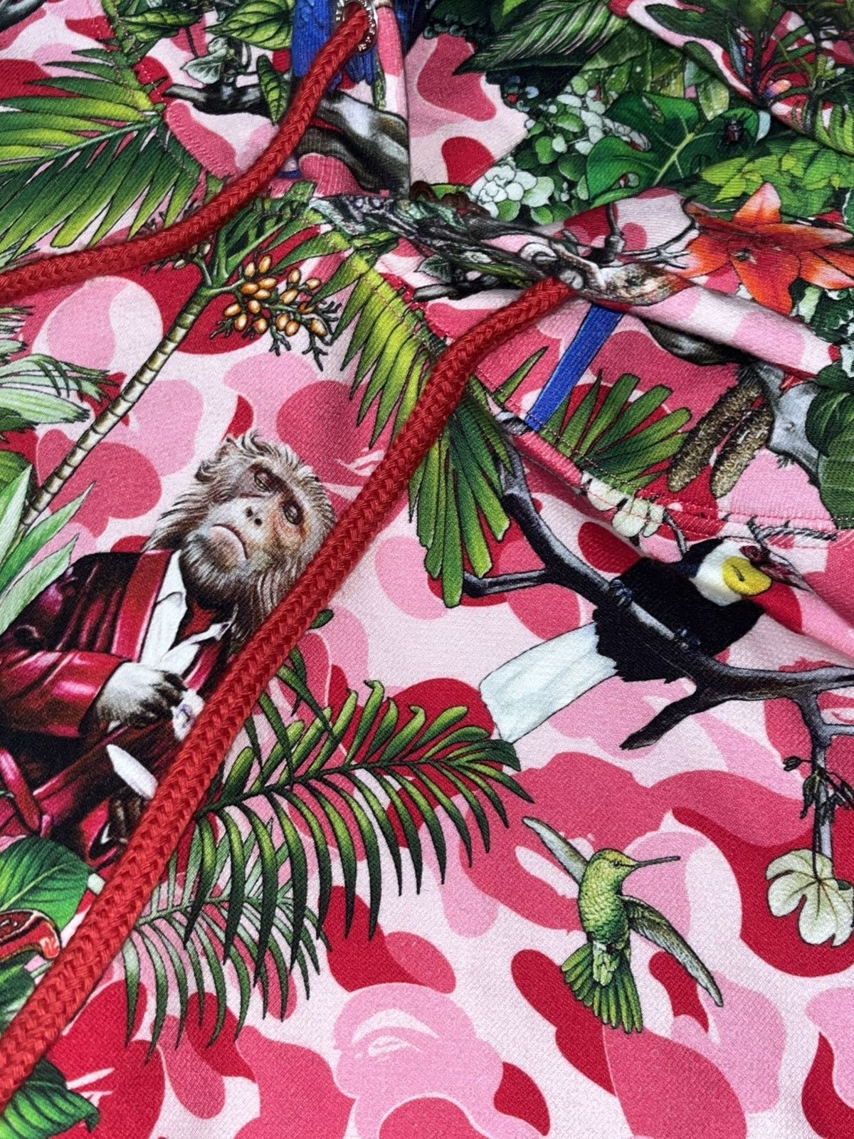 Bape A Bathing Ape X 47 Monkey ABC Pink Camo Pullover Hoodie | Grailed